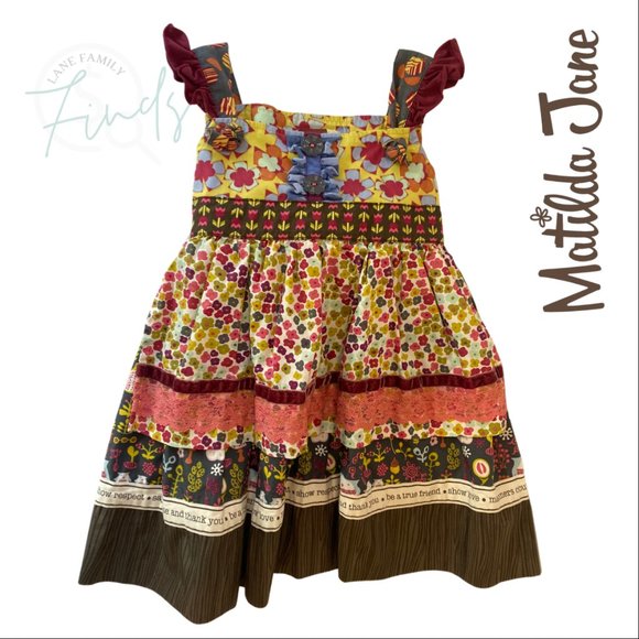 Matilda Jane | Dresses | Matilda Jane Girls Firefly Knot Apron Dress ...